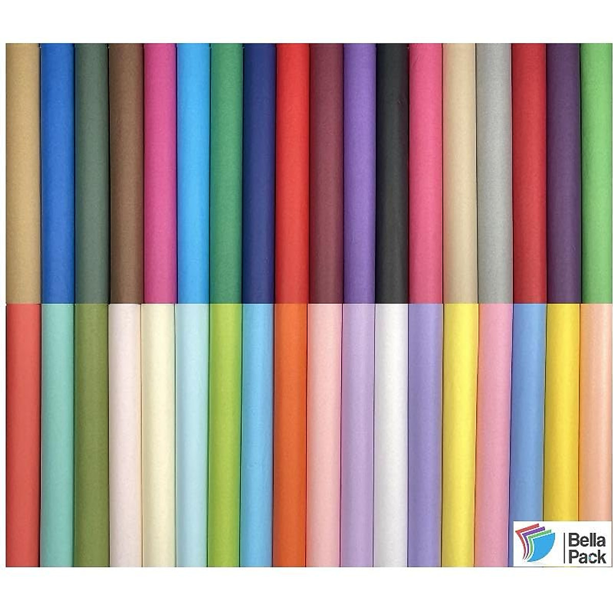 Bella Pack 120CT 36 Solid Vibrant Colors Gift Tissue Paper 20" x 20" Value Pack!