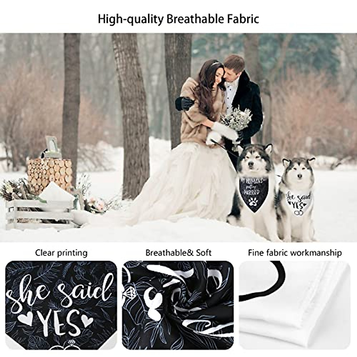 Dog Engagement Announcement, Will You Marry My Daddy Dog Bandana, Dog of Honor Bandana Wedding, Wedding Engagement Photos Pet Scarf Accessories for Small Medium Large Dog (White+Black)