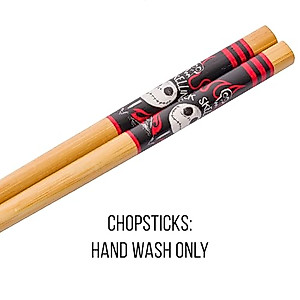 Silver Buffalo Disney Nightmare Before Christmas Jack Skellington Ceramic Ramen Noodle Rice Bowl with Chopsticks, Microwave Safe, 20 Ounces