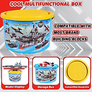 Aircraft Carrier Building Set, 1161 Pieces Military Battleship Building Blocks Sets with Patrol Boat, Fighter Airplane, Creative WW2 Roleplay Ship Construction toys for Kids Boys Girls 6-12 Years Gift