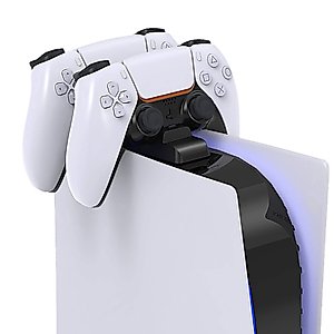 Controller Charging Station for PS5 Charger Dock for Dualsense Installed on Console Top with 2.5H Dual Fast Charging and Safe Charging Circuit Compatible with PlayStation 5 Digital Edition/Ultra HD