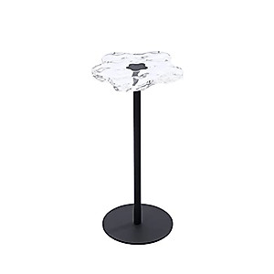 Acrylic Panel with Iron Tripod Creative Flower Shaped Small Edge Table Acrylic Transparent Sofa Corner Table Nordic Modern Coffee Table Portable Detachable Dessert Table Mobile Coffee Table (Small)
