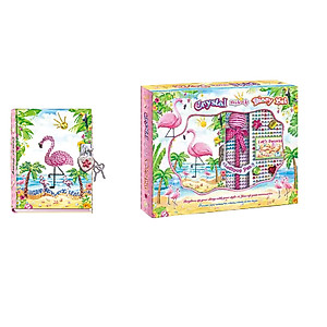 DUDUBUY Flamingo Diary and Journal Set Stationary for Writing Drawing Kids Diaries with Lock Keys Flamingo Gifts For Girls Ages 5 6 7 8 9 10 Arts and Crafts for Kids