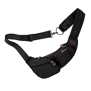 Rothco Canvas Crossbody Sling Bag Multipurpose Sling Backpack Chest Bag Perfect for Hiking and Travel, Black