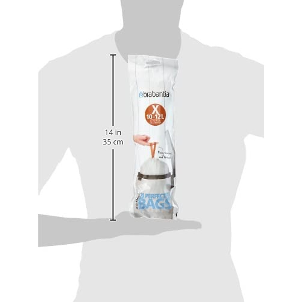 Brabantia Trash Can Liner Code X, 3.2 gallon, White