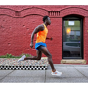 Topo Athletic Men's Fli-Lyte 5 Comfortable Cushioned Durable 3MM Drop Road Running Shoes, Athletic Shoes for Road Running, Grey/Orange, Size 12