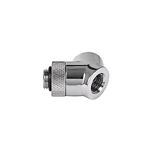 Thermaltake Pacific DIY LCS Chrome G1/4 45 & 90 Degree Adapter Fitting Cooling - CL-W053-CU00SL-A,Silver