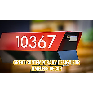 2 inch Reflective Mailbox Numbers for Outside Sticker, Modern Mailbox Number (0-9, 4 Sets) Premium Decal Die Cut and Pre-Spaced - for House, Trash Cans - Self Adhesive Numbers