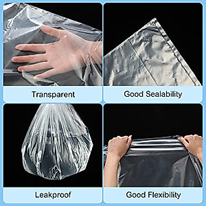 20 Pcs Clear Giant Storage Bag 32 x 48 in 40 x 60 in 4 Mil Extra Large Clear Plastic Storage Bag Jumbo Plastic Moving Bags for Dustproof Moistureproof Luggage Suitcase Comforter Chair Bike Furniture