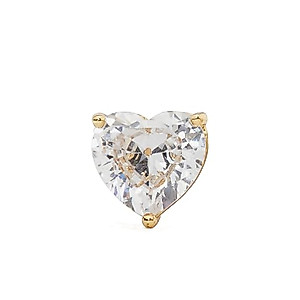 Kate Spade New York My Love Heart Studs, Clear/Gold, One Size