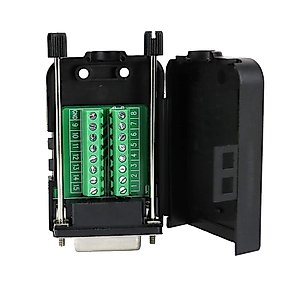 Twinklebay D-SUB DB15 Female 15 Pin Jack Port to Terminal Breakout Board Connector, 2 Row Plug with Case