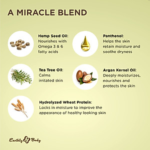 Earthly Body Miracle Oil Shave Cream, 16 oz - Helps Reduce Nicks, Small Cuts & Skin Irritation - With Tea Tree, Hemp Seed & Argan Oils - 100% Vegan, Cruelty Free