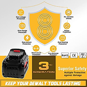 TenHutt 【Upgrade】 20V/60V/120V 9.6Ah High Capacity MAX Lithium-ion Replacement Battery for Flexvolt 20V/60V/120V Cordless Power Tools DCB606 DCB612 DCB206 DCB204 Li-ion Battery