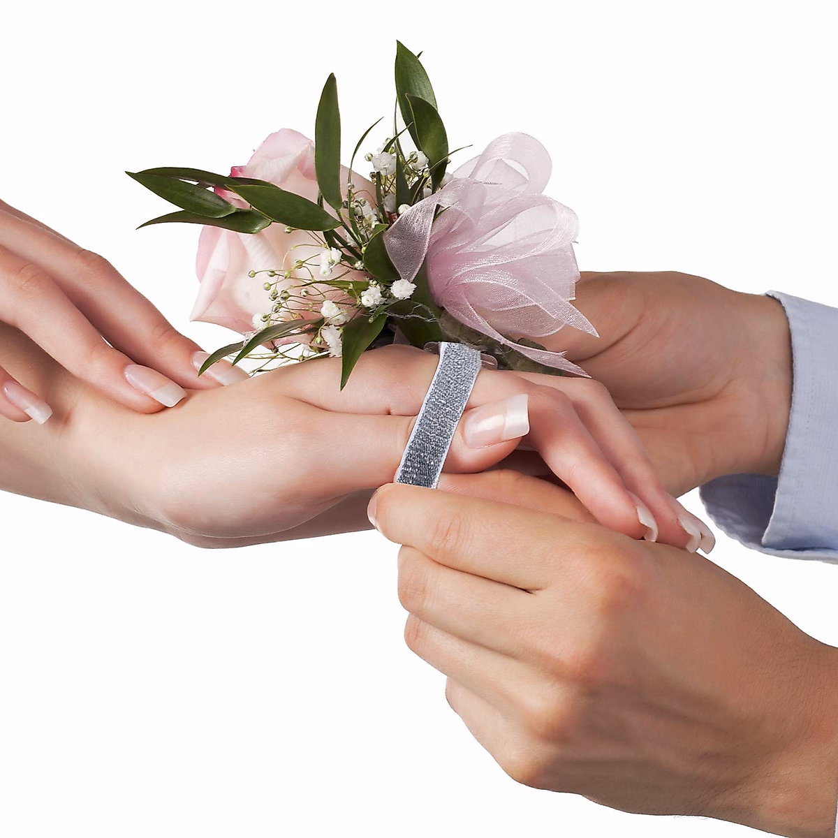 Elastic Wrist Corsage Bands, Elastic Wristlets for Wedding Prom Flowers (72 Pieces)