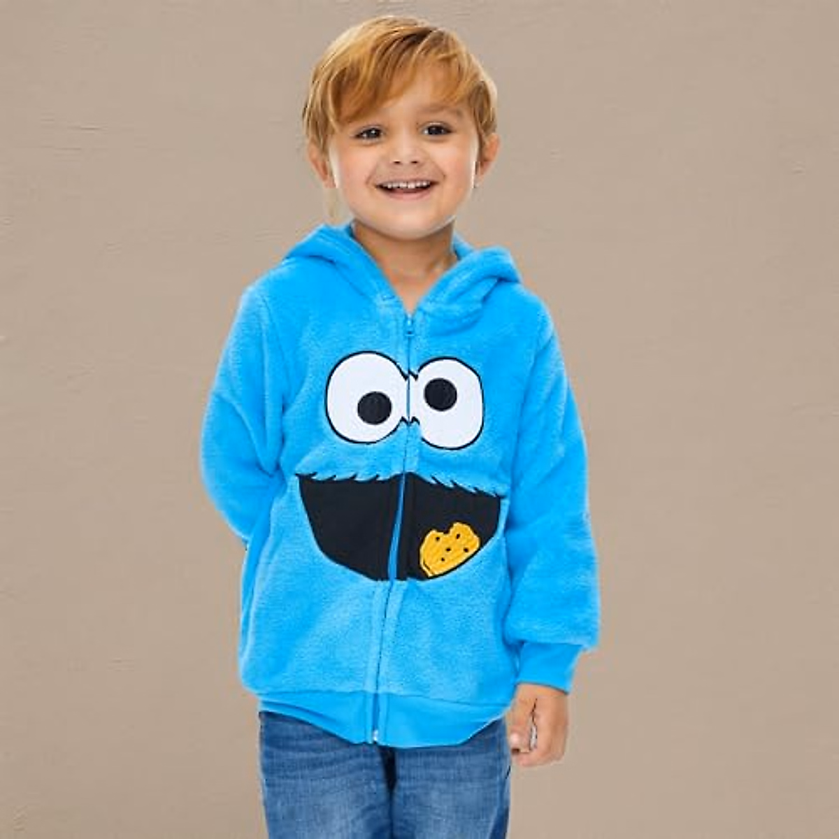 Sesame Street Cookie Monster Infant Baby Boys Fleece Zip Up Hoodie 18-24 Months