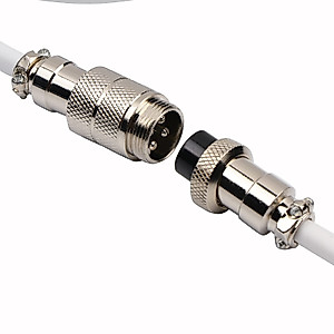 EPOMAKER Puff Aviator Coiled USB Cable, Type C Detachable Mechanical Gaming Keyboard Cable for Win/Mac/Gamers, Suitable for RT100/TH68 PRO/TH80 PRO/TH96/TH80 SE/CIDOO V65. etc(Puff White)