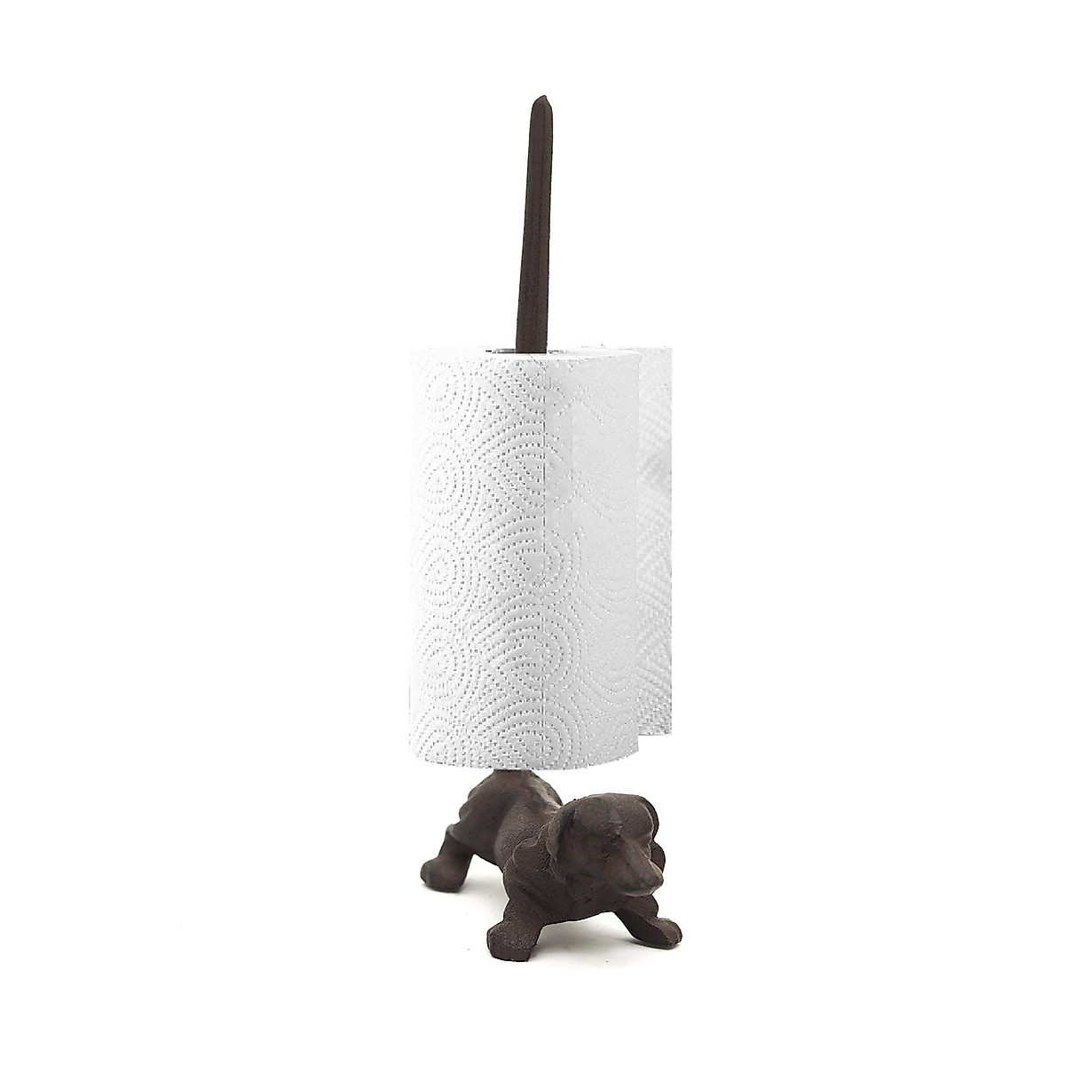Retro Cast Iron Dog Paper Holder - Decorative Free Standing Paper Holder - Antique Brown