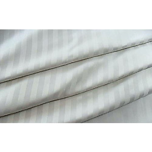 eBeddy Linens Duvet Cover Set Queen Size 90x90 Inch 100% Cotton Soft and Breathable 3 Pieces (1 Duvet Cover & 2 Pillow Shams) Premium Bedding Collection Zipper Closure & Corner Ties, White Striped