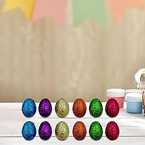 Esquirla 12Pcs Fillable Easter Eggs Toys Filling Basket Stuffers Fillable Surprise Eggs for Classroom Prize Boys Girls Party Supplies, Glitter