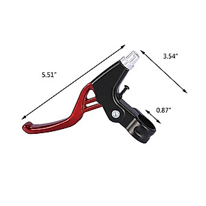 1 Pair Bike Brake Levers, Universal Handlebar Aluminum Alloy Bicycle Handle for for Mountain Bike, Kids Bike, Folding Bike, MTB BMX 2.2cm Diameter (Red)
