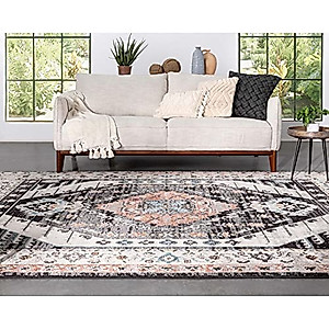 Well Woven Indira Julita Vintage Bohemian Aztec Tribal Black 5'3" X 7'3" Area Rug