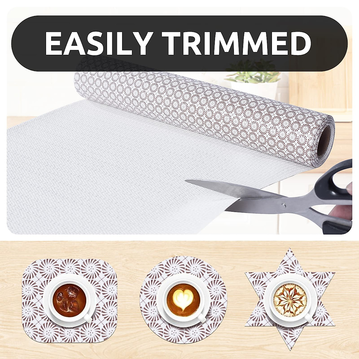 RAY STAR 12X120 Inch Shelf Liner for Kitchen Cabinets, Non-Adhesive Cabinet Liner Washable, PVC Drawer Liner for Dresser Non-Slip Bathroom (Circle)(1 Roll)