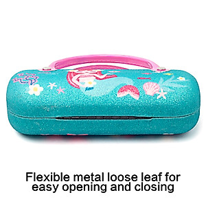 Face Shadow Kids Girls Glasses Case Eyeglass Case Various Pattern Hard Shell with Handle - Little Mermaid