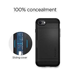 Spigen Slim Armor CS Case Compatible with iPhone SE 2022 5G, iPhone SE 2020, iPhone 8 and iPhone 7 - Black