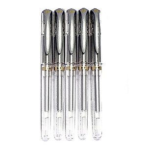 Uni-Ball Signo Broad Point Gel Impact Pen Silver Ink, 1.0mm, 5 pens per Pack (Japan import)