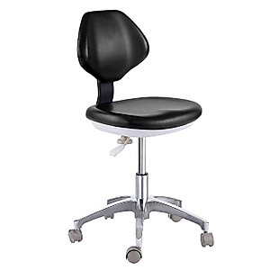 Dental Medical Chair for Dentist Doctor's Stool Adjustable Mobile Chair PU Leather Black(14#)