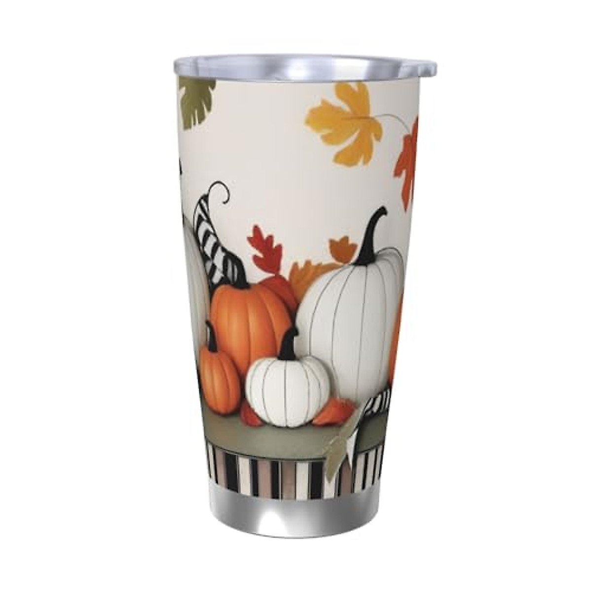 jshmgchw 3d Fall Gnome 20oz Tumbler, Car Cup With Lid And Straw, Spill-Proof, Stainless Steel Double Wall Vacuum Insulated Reusable Coffee Travel Mug, For Cold Drinks, Hot Beverage