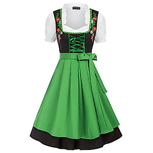 Scarlet Darkness Oktoberfest Outfits October Festival Costume for Women German Dirndl Green L