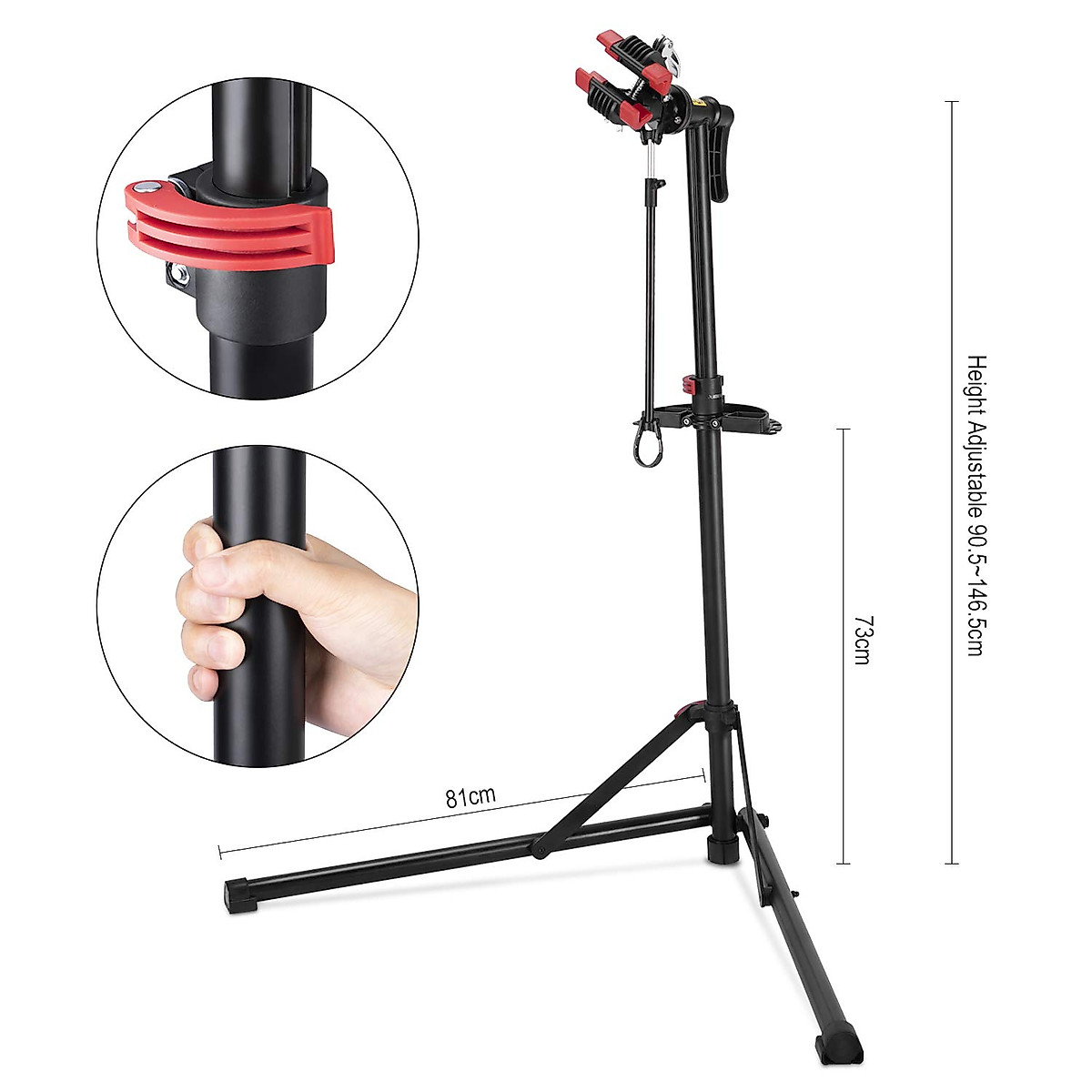 CXWXC Bicycle Repair Stand Height Adjustable + 27 Piece Bike Tool Kit Set