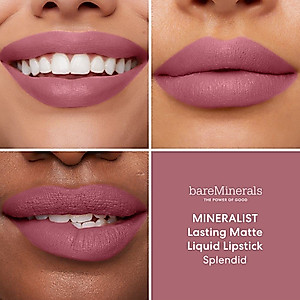 bareMinerals Mineralist Lasting Matte Liquid Lipstick for Women, Velvet Matte Finish, All-Day Wear, Weightless, Non-Drying Formula, Talc-Free Lipstick