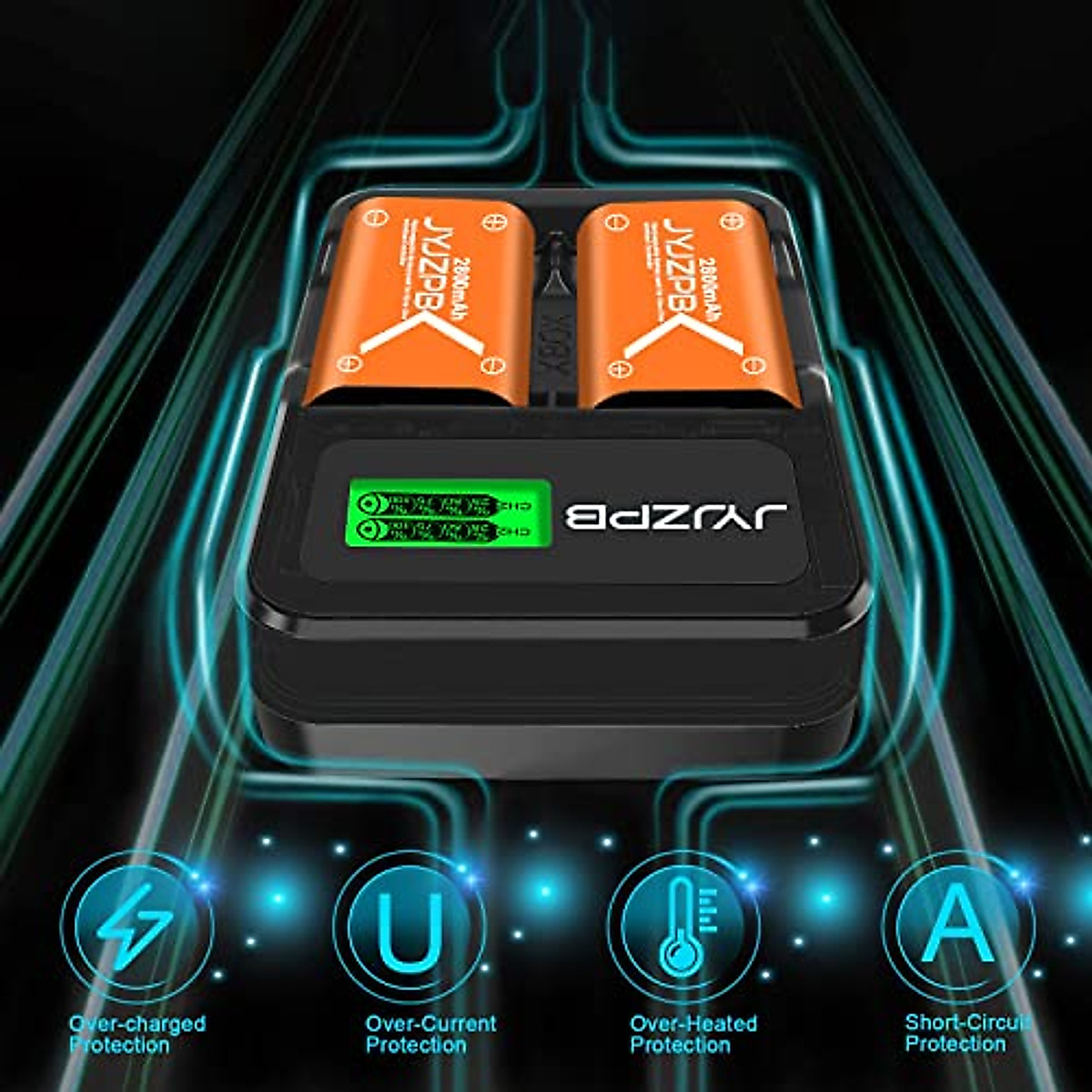 JYJZPB 2800mAhx4 Controller Rechargeable Batteries with Dual Charger for Xbox One/Xbox Series X/Xbox Series S/Xbox One X|S/Xbox One Elite Wireless Controller, Xbox Accessories