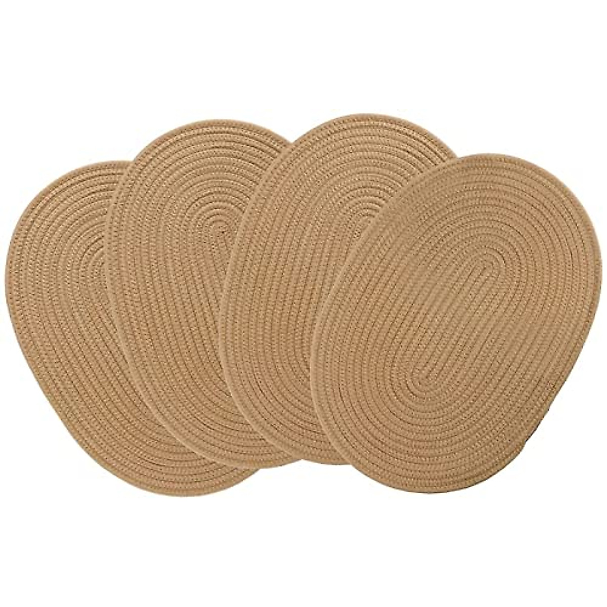 Kosmeey 4 Pack Oval Woven Placemats, Jute Woven Plate Chargers Rattan Woven Placemats 12x16 inches Wicker Placemats Farmhouse Boho Braided Heat Resistant Outdoor Placemats Patio Tablemats for Dinning