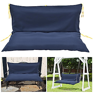 Three Seat Swing Replacement Cushions Only Cover, Anti-Slip Tie Rope Design Bench Cushions Cover for Outdoor Furniture, Zipper Easy to Change Porch Swing Cushions Cover (60"W x 40"D x 4"T, Khaki)