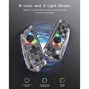DOYOKY Wireless Game Controller, Bluetooth Controller for PC/Android/Steam/Switch, PC Controller with LED Backlight, Gamepad with Turbo/6-Axis Gyro/Dual Motors (with Phone Bracket)