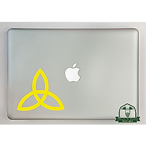 Irish Trinity Knot Vinyl Decal for Car Truck Glass Window Laptop Electronics - 5" Yellow