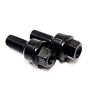 Set of 20 Veritek 14x1.5mm Black 29mm Thread R14 Radius Ball Seat Washer Lug Bolts for Porsche Factory Wheels