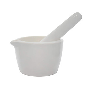 EISCO Porcelain Mortar & Pestle Set, 1.7oz (50ml) - Heavy Duty - Unglazed Grinding Surface - Excellent for Kitchen or Laboratory - Grinds Powdered Chemicals, Herbs, Spices, Pills - White Labs