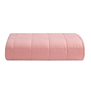 Well Being CBD 15 Pound Weighted Microfiber Blanket, Blush