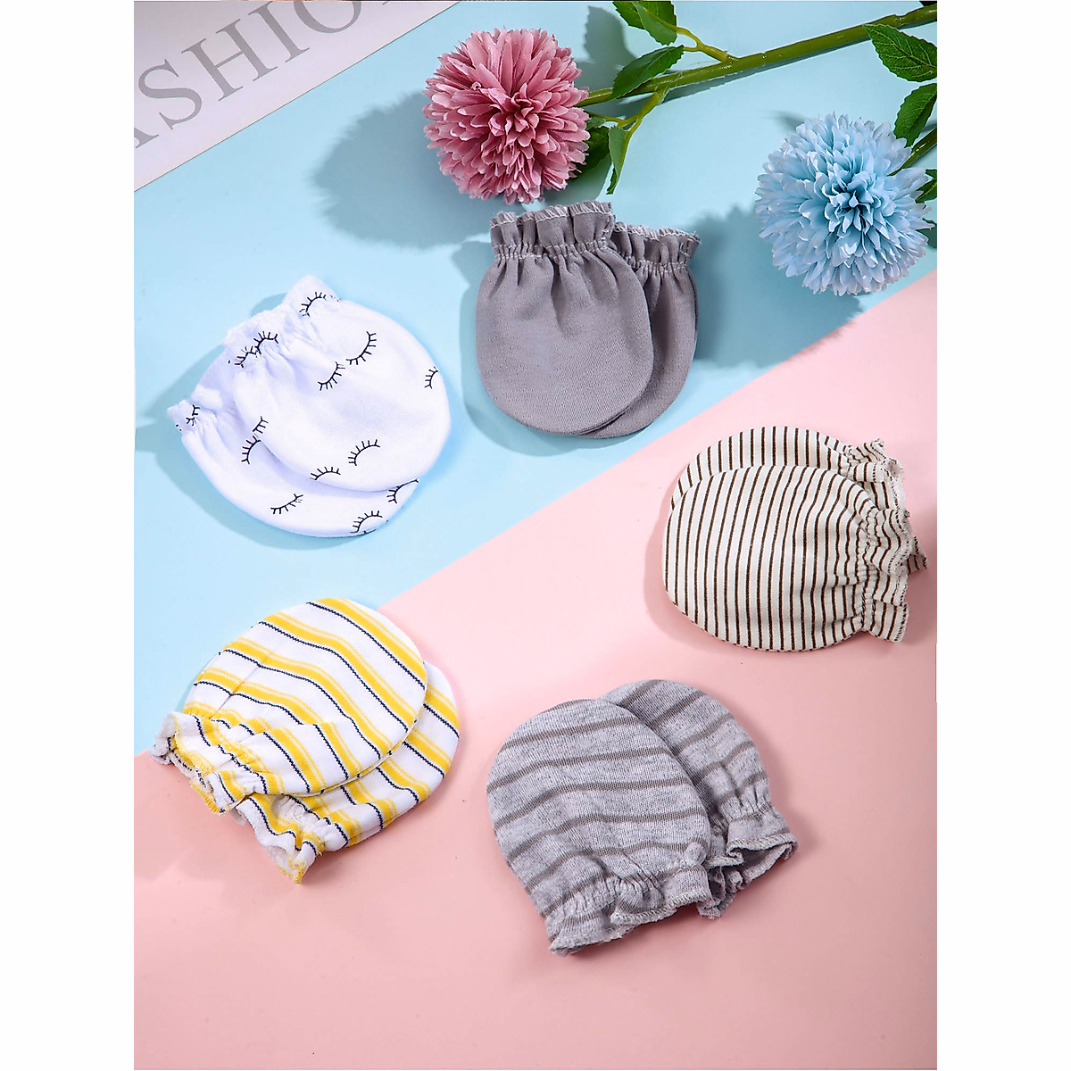 24 Pairs Newborn Baby Mittens Unisex Cute Glove No Scratch Baby Mittens Gloves for 0-6 Months Boys Girls