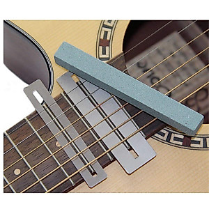 Guitar Luthier Tool Kit Included 1 Pcs Guitar Fret Crowning Luthier File, 1 Pcs Stainless Steel Fret Rocker, 2 Pcs Fingerboard Guards Protectors and 2 Grinding Stone for Guitar