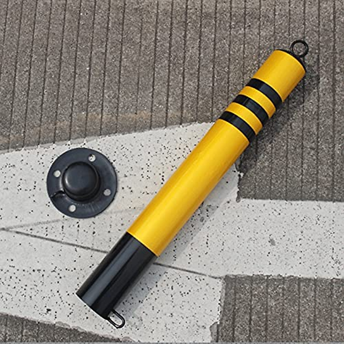 Removable Car Parking Space Lock High 750mm Parking with Padlock & Screw Parking Barrier Post Easy Installation(750x76mm|Black)