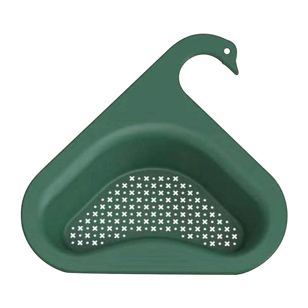 Swan Drain Basket for Kitchen Sink, 2Pcs Triangle Sink Drain Rack Kitchen Sink Strainer Basket, Multifunctional Kitchen Triangular Sink Filter, Fits Sinks (1PC, Green)