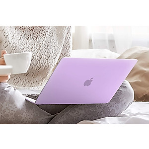 Batianda Hard Case for 2022 MacBook Pro 13-inch M2 M1 Chip A2338 A2289/A2251 2020 Rubberized Hard Shell Case Cover+Keyboard Cover + Screen Protector for New Mac Pro 13 Inch Touch Bar, Matte Purple