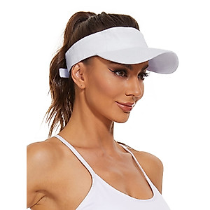 Century Star Sun Visor Hats for Men Visors for Women Sun Protection Outdoor Sports Tennis Running Adjustable Beach Cap White One Size