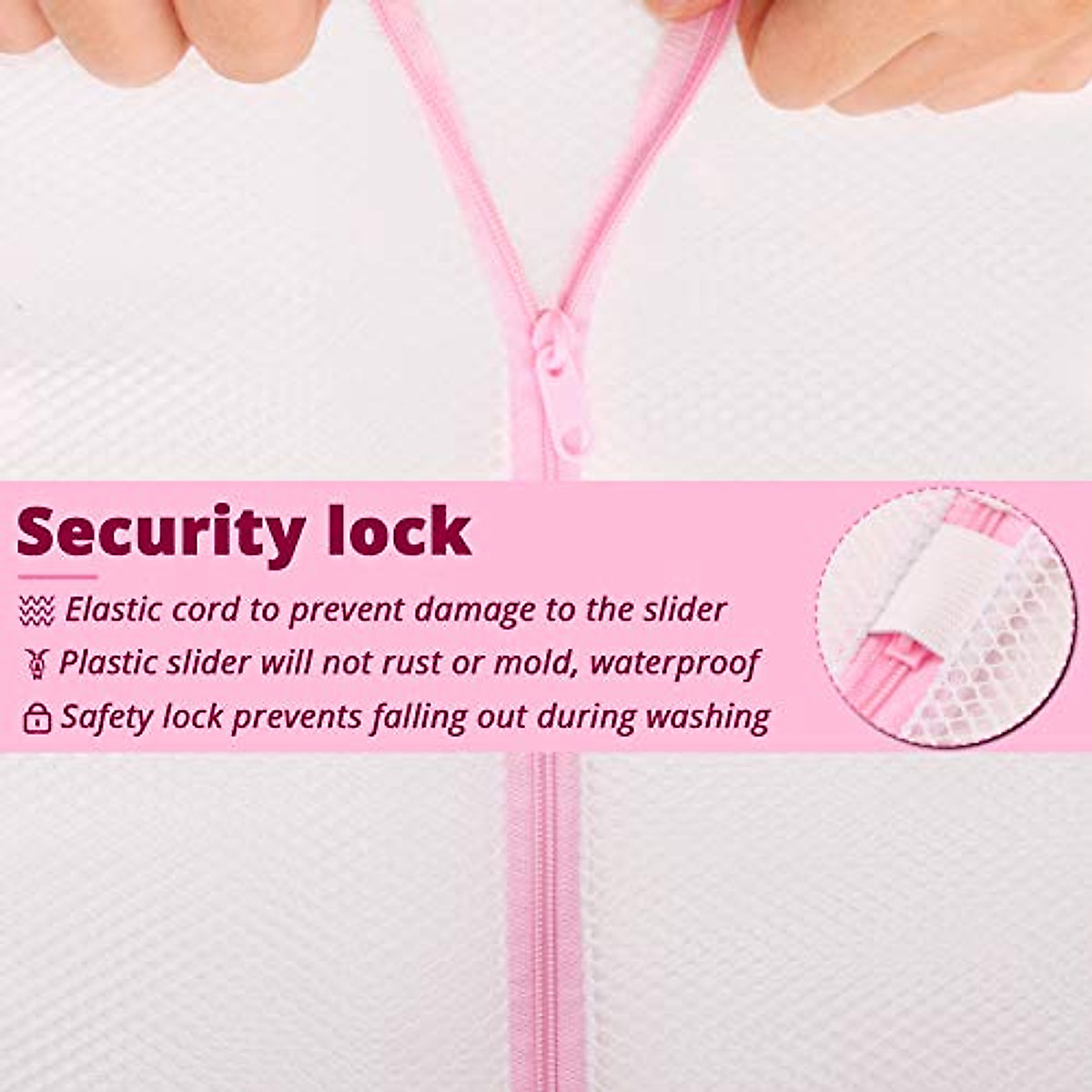 MJIYA Mesh Laundry Bags for Delicates with Premium Zipper, Travel Storage Organize Bag, Clothing Washing Bags for Laundry, Blouse, Bra, (WhiteA+Sphere Shape, 9.25x9.25x7 Inch)