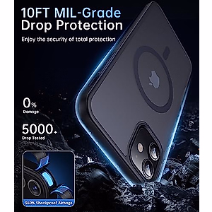 Olialia Strong Magnetic Case for iPhone 11, [Compatible with MagSafe] [Military Drop Protection] Skin-Friendly Touch Shockproof Protective Slim Phone Cover 6.1 inch, Black